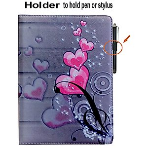 JYtrend Case for iPad 10.2 inch, for iPad 9th 8th 7th Generation, Rotating Stand Smart Magnetic Auto Wake Up/Sleep Cover for A2602 A2603 A2604 A2605 MK2L3LL/A MK2P3LL/A MK673LL/A (Heart Flower)