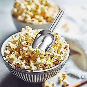 AIEVE Ice Scoop, 2 Pack Ice Scoop for Ice Maker, Metal Ice Scoop for Freezer Counter Top Ice Machine Maker Shovel Popcorn Scoop Kitchen Ice Scooper Ice Bucket Scoop for Kitchen Bar Wedding Party