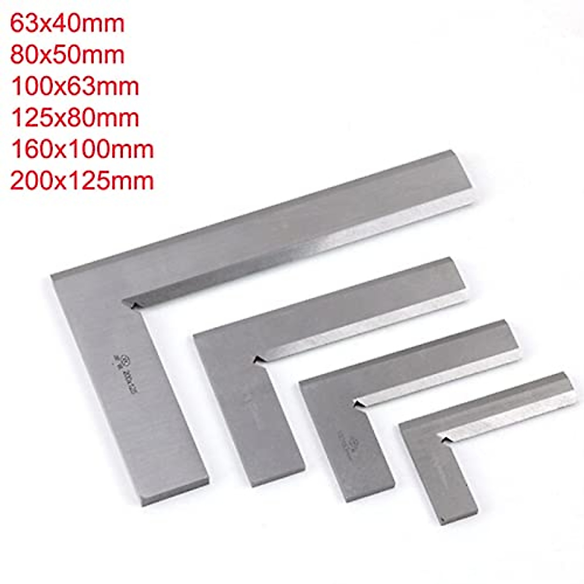 Woodworking jig tool Stainless Steel Bladed 90 Degree 63x40 100x63 160x100mm 200x125m Angle Try Square Ruler Bevel Edge Square Gauge edge angle ruler The most suitable woodworking tools (Color : 80x5