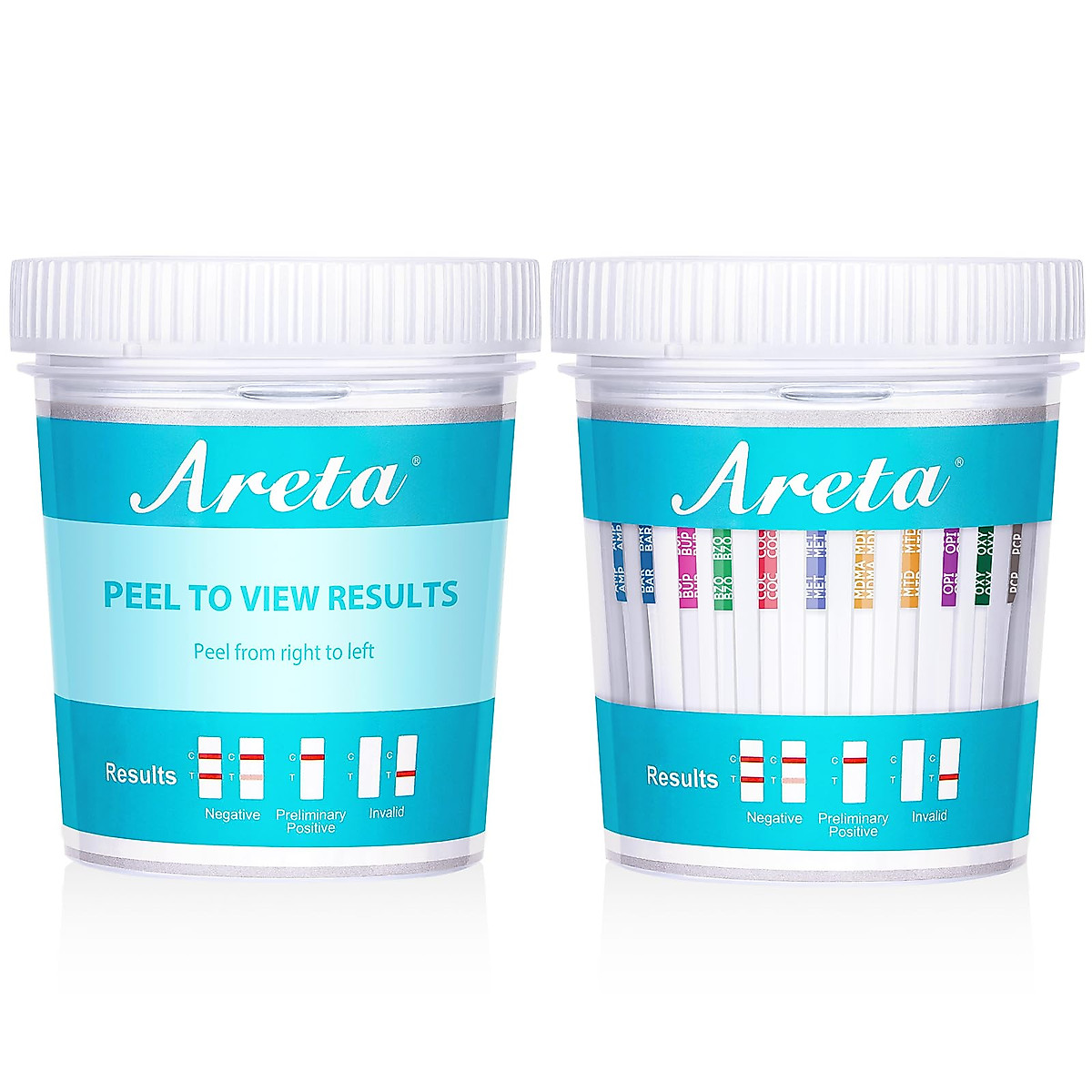 50 Pack Areta 14 Panel Drug Test Cup Kit with Temperature Strip, Instant Testing 14 Drugs Buprenorphine (BUP),THC,OPI 2000, AMP,BAR,BZO,COC,MET,MDMA,MTD,OXY,PCP,PPX,TCA-#ACDOA-1144
