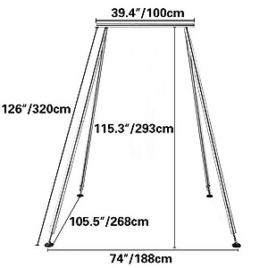 Happybuy Yoga Sling Inversion, 9.6 FT Inversion Yoga Swing Stand 68lbs, 551lbs/250kg Aerial Yoga Frame with 236in/6m Yoga Swing Inversion Sling Body Yoga Bundle Safety Belts Wine Red