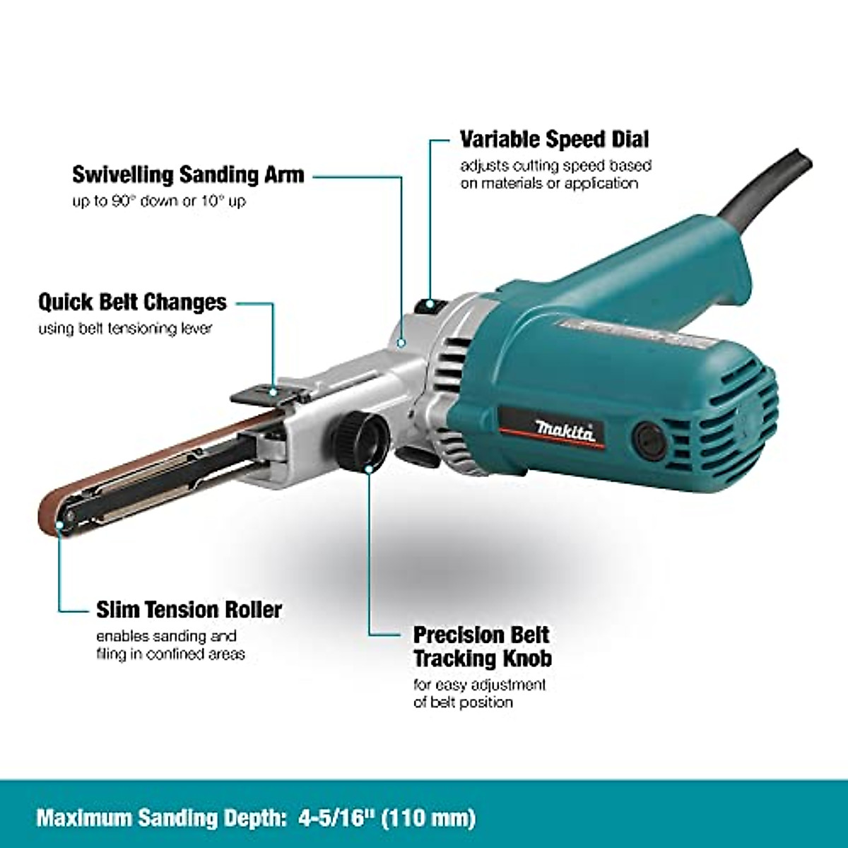 Makita 9032 3/8" x 21" Belt Sander , Blue