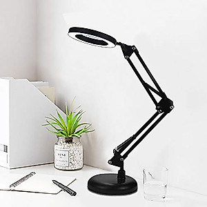 Desk Lamp with Flexible Swing Arm, Clamp Mount Tattoo Beauty Light 3 Tone & 10 Gear Dimmable