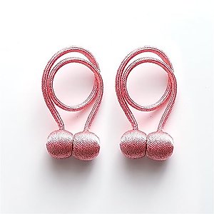 2PCScurtains Tiebacks-Modern Minimalist Curtain Tie-Braided Rope Curtain Ties for Drapes-Convenient Magnetic Curtain Tiebacks, Suitable for Curtains and Door Curtains (Pink)