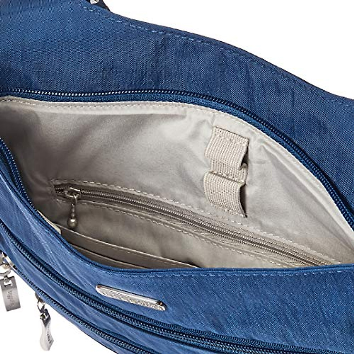 Baggallini unisex adult Big Zipper Travel Crossbody cross body handbags, Blue, One Size US