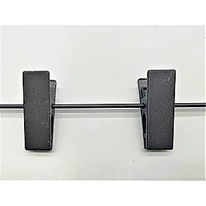 NAHANCO 17” Dark Wood Display Hanger with 16" Drop Bar, Gunmetal Clips - 12/Carton