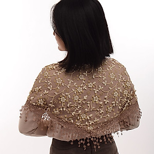 BLESSUME 1pc Women Triangle Pattern Veil Classic Mantilla Soft Lace Chapel Veil