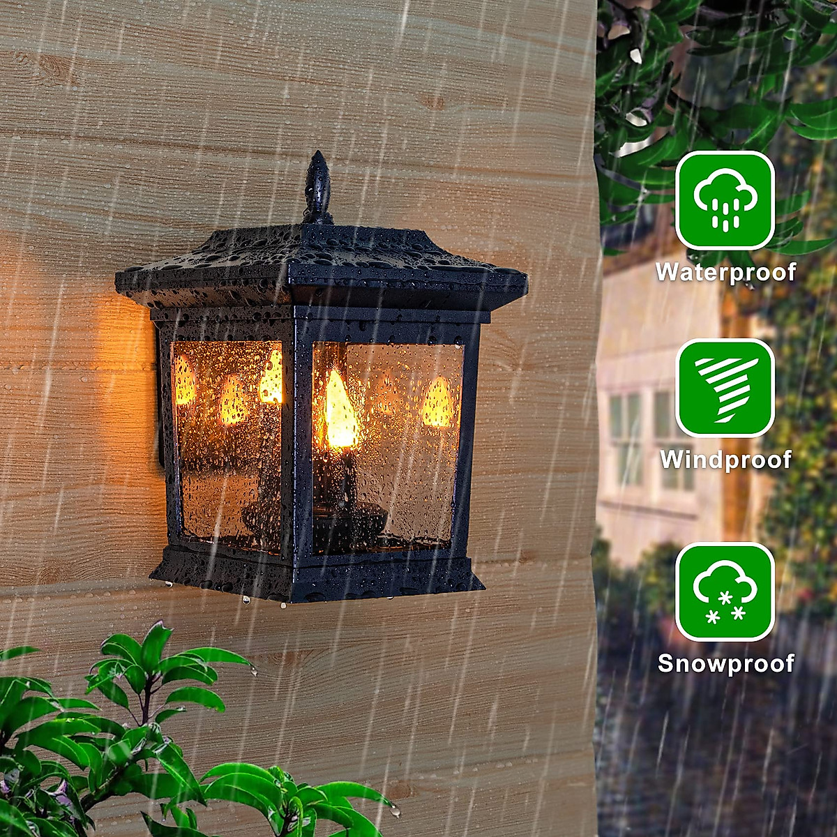 Tryme Solar Lights Garden Stakes Decorative Candles Flickering Flame Lanterns Waterproof Outdoor Lighting Yard Decor for Patio Lawn Pathway Wall Backyard