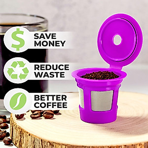 Perfect Pod Cafe Save Reusable K Cup Pod Coffee Filters - Refillable Coffee Pod Capsules with Built-In, Integrated Mesh Strainer for Use with Keurig & Select Single Cup Coffee Machines, 4-Pack