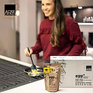 AcreMade Plant-Based Egg Substitute, Vegan Egg Powder, 1 Dozen Eggs, Gluten Free, Shelf Stable, Soy-Free, Natural Egg Replacement, 5 Grams of Pea Protein Per Serving, Cholesterol Free