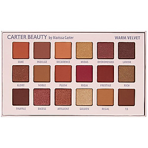 Carter Beauty by Marissa Carter 18 Shade Eyeshadow Palette | Long Lasting Eye Shadow Makeup | Shimmer & Matte Vibrant Colors (Warm Velvet)