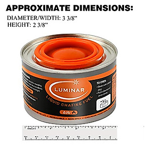 Chafing Fuel Cans - Food Warming Wick Candle Burners for Buffet Dishes (12, 6 HOUR)