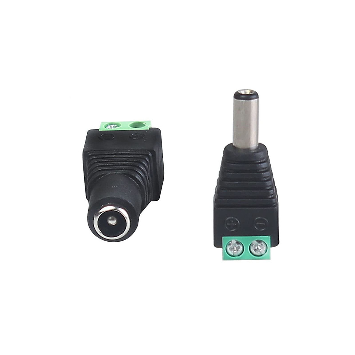 2.1x5.5MM DC Power Jack Plug Adapter Connector, 10 x Male + 10 x Female, for CCTV Security Camera, Pack of 10