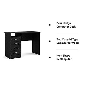 Tvilum Desk with 4 Drawers, Black Woodgrain