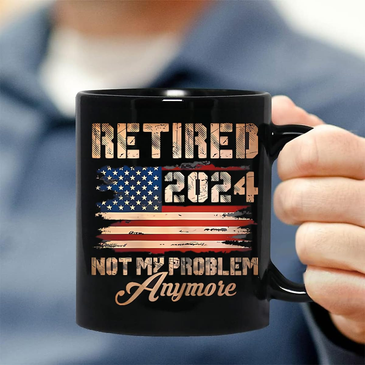 Quimom Retirement Gifts for Men, Retired 2024 Not My Problem Anymore Mug, Funny Farewell Gifts for Coworkers Dad Boss, Unique Retired Mug Gift Ideas,Happy Retirement Gifts 11oz, Gag Office Gifts