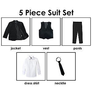 Spring Notion Baby Boys' Classic Fit Formal Black Dress Suit Set 6M (Small)