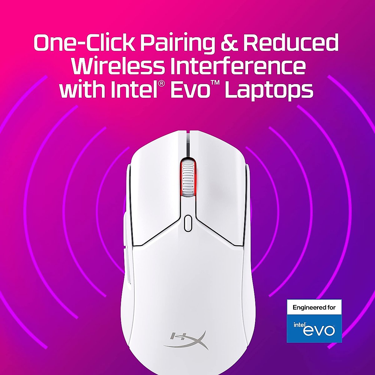 HyperX Pulsefire Haste 2 – Wireless Gaming Mouse- Ultra Lightweight, 61g, 100 Hour Battery Life, Dual Wireless Connectivity, Precision Sensor - White