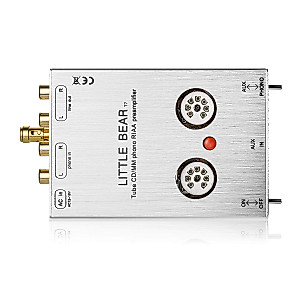 Nobsound Little Bear T7 Vacumn Tube Mini Phono Stage RIAA MM Turntable Preamp & HiFi Tube Pre-Amplifier (Silver)