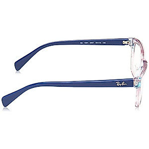 Ray-Ban Junior Girls' RY1591 Square Prescription Eyeglass Frames, Violet Striped Multicolor/Demo Lens, 48 mm