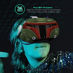 Arlon Graphics Bounty Hunter Skin Wrap Decal for Oculus Quest 2 - Includes Decals for The Front, top, Bottom, Two Controllers, Charging Plug and 2 Extra Stickers - Video Instructions, Green