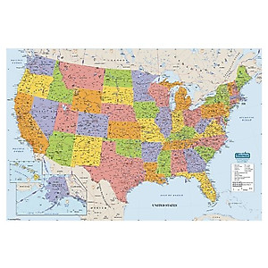 House of Doolittle Write On/Wipe Off Laminated United States Map 38 x 25 Inch (HOD721)