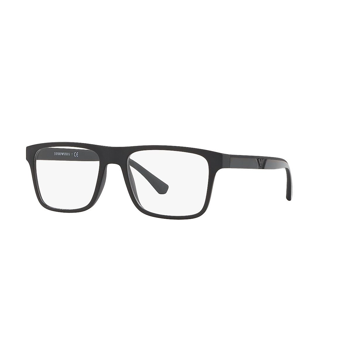 Emporio Armani Men's EA4115F Low Bridge Fit Prescription Eyewear Frames with Two Interchangeable Sun Clip-Ons Rectangular, Matte Black/Clear/Light Grey/Dark Grey, 54 mm