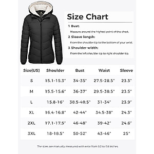 wantdo Women's Hooded Winter Coat Windproof Puffer Jacket with Hood Black Medium