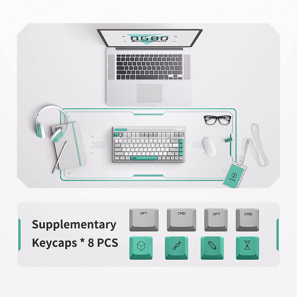 iQunix OG80 Gaming Keyboard, 2.4G Wireless Mechanical Keyboard with Cherry Red Switch