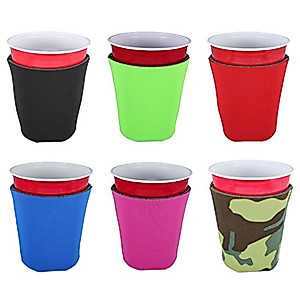 Blank Foam Party Cup Coolie (Variety Color 6 Pack)