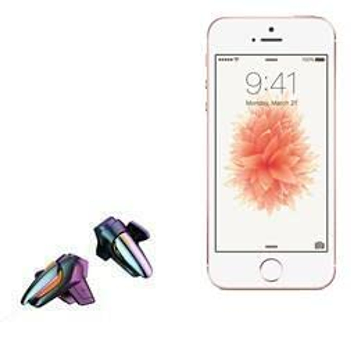 BoxWave Gaming Gear Compatible with iPhone SE (Gaming Gear by BoxWave) - Touchscreen QuickTrigger, Trigger Buttons Quick Gaming Mobile FPS for iPhone SE, Apple iPhone SE - Jet Black