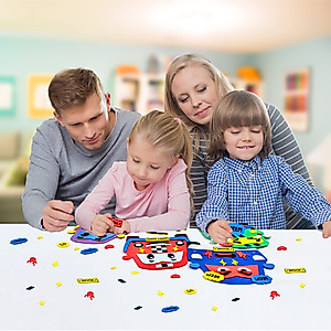 VKPI 4 Pieces EVA Foam Art Crafts Gift Kit, Creative Make Your Own Cars, Cartoon Foam Paper Craft Projects for Kids Ages 4+ Toddler, Preschool Learning Toy for Birthday Party Favor Supplies