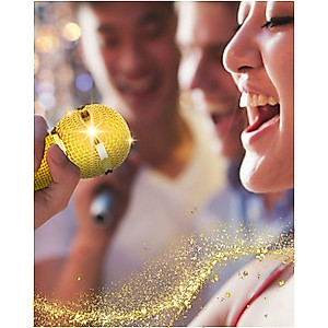 RhymKawa Bling Gold Microphone Cover Compatible with Shure SM58, SM48 Wired and Wireless Mic Cartridge Ball Mesh Grill Repalcement, 2 Pack