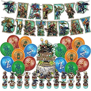 Birthday Party Supplies For Zel-da, Party Decorations Included Birthday banner, Cake Topper, Cupcake Topper, Balloon