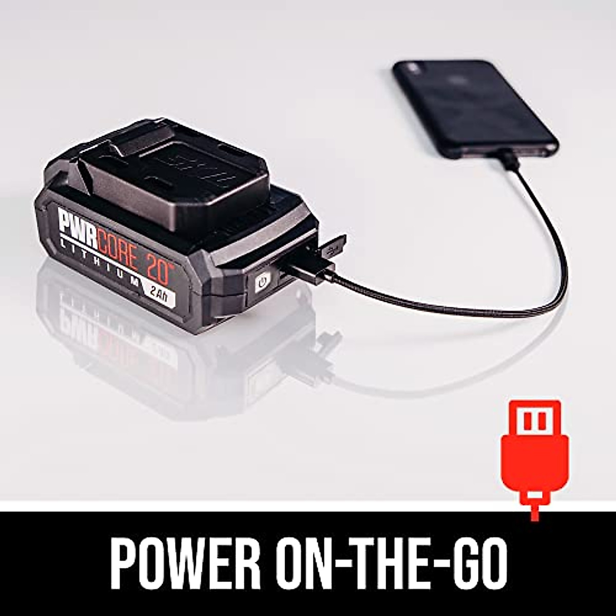 SKIL PWR CORE 20 Brushless 20V 3/8 in. Compact Impact Wrench Kit with 3-Speed & Halo Light Includes 2.0Ah Battery and PWR Jump Charger - IW6739B-10