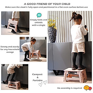 BEEANDEE Folding Step Stool - 9" Height - Holds up 300 Lbs Lightweight Foldable Stepping Stool is Sturdy Enough to Support Adults & Safe Enough for Kids. Skid Resistant and Open with one flip