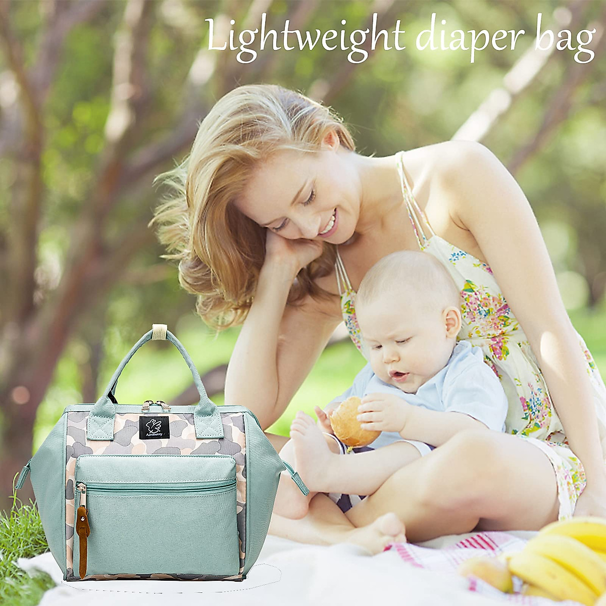 Aerobunny Small Diaper Bag Tote for Mom Dad - Mini Diaper Bag Backpack Mommy Bag Include Insulated Pocket