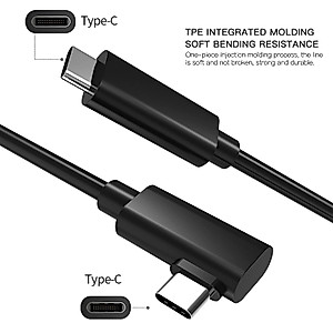GRABOTE 5M Link Cable for Oculus Quest 2/Quest Type-C-C Right Angle Fast Charger Cord