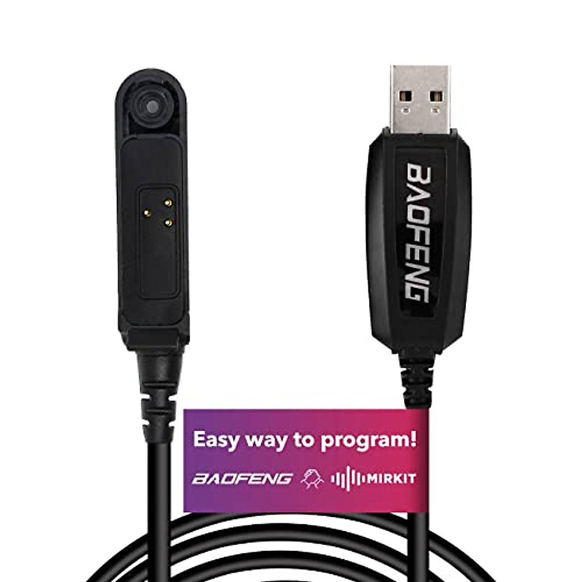 MIRKIT Original Baofeng USB Programming Cable for Baofeng UV-9R BF-9700 A-58 UV-XR UV-5S GT-3WP Plus Handheld ham Radio transceiver Uportable Ham Handheld CB Radio USA Warranty