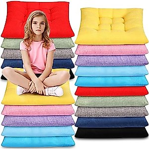 Geetery 20 Pieces Floor Cushions Flexible Seating for Classroom Colorful Elementary Square Seat Pillows Seating 15.75 Inch Classroom Seating for Kids Adult Classroom Home Office Chair Supplies