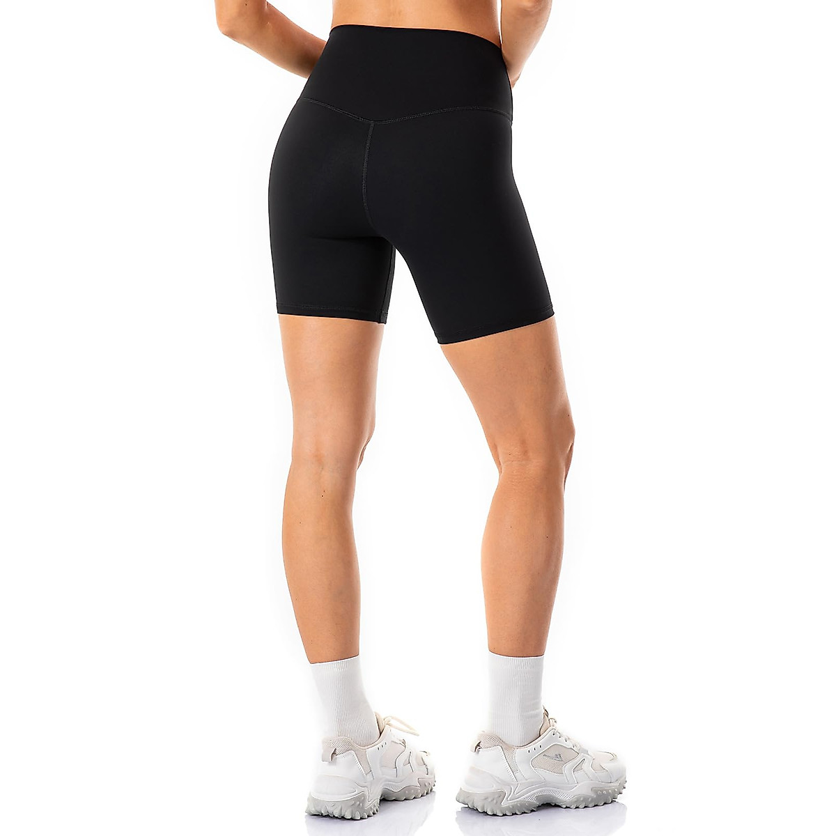 Lavento Women's All Day Soft Yoga Shorts 6 Inch - Workout Gym Running Active Biker Shorts for Women (Black, 6)