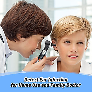 Scian Otoscope - Ear Scope with Light, Ear Infection Detector and Pocket Ear Checker Kit with 3X Magnify Lens, Suitable for Kids, Adults, Doctors, Pets(Black)