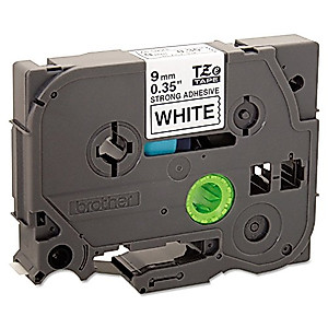 Brother P-Touch Tzes221 Tze Extra-Strength Adhesive Laminated Labeling Tape, 3/8-Inch W, Black On White