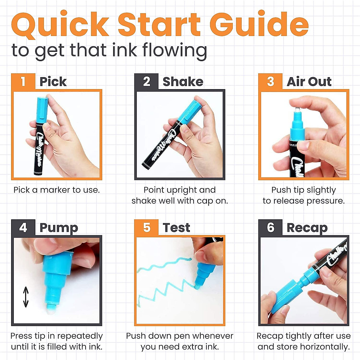 8 Washable Window Markers for Cars - 15mm Jumbo, 3 in 1 Nib, 28g Ink - Liquid Chalk Markers for Chalkboard, Blackboard, Glass, Bistro, Auto, Menu Board - Loved by Teachers, Kids, Artists, Businesses