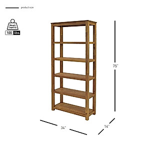 New Pacific Direct Tiburon Book Shelf Furniture, Amber