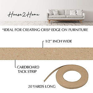 House2Home Upholstery Tack Strip, 1/2 Inch x 20 Yard Roll, Great for Making Professional Edges on Furniture, Couch, Chair, and Sofa, Includes Instructions