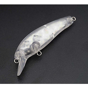 10PCS Unpainted Lure Blanks 5.22g 7.5cm Crankbait Simulation Blank Body Clear Hard Baits Trout Salmon Minnow Lure Popper Lures Topwater Freshwater 380