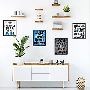 DRBLUEB 9 Pieces Video Game Themed Wall Art Print Poster, Game Themed Art Sign Print Room Wall Decoration Gift for Boys Bedroom Game Room Decorations Playroom Birthday Party Decor, No Frames 8” X 10”