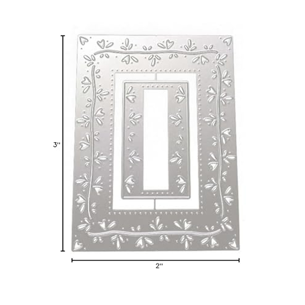 Ammsochy Cutting Dies Metal Stencils Scrapbooking Tools Flowers Lace Frame DIY Embossing Template for Paper Card Making Album Arts Crafts Supplies (Rectangle Love line frame-13.8x10.5cm)