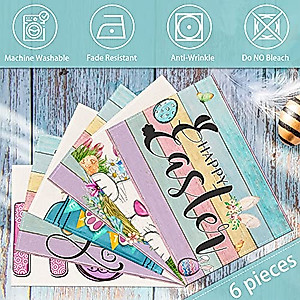 Pinata Easter Placemats, Easter Decorations - Placemats Set of 6 Kitchen Decor, Bunny Place Mats for Dinner Party Decoration, Rectangle Peeps Truck Hip Hop Table Mats12x18inch Spring Decor