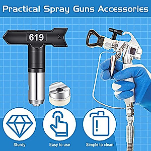 8 Pieces Spray Tip Paint Sprayer Tips Reversible Airless Spray Nozzles Tips Airless Sprayer Spraying Machine Parts for Homes Buildings Garden Decks